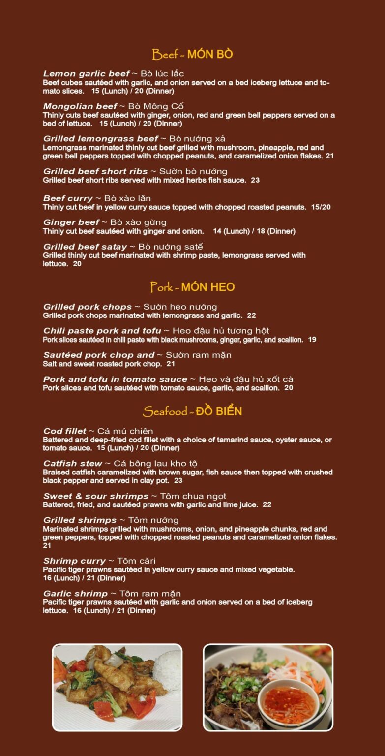 MENU - THE LEMONGRASS